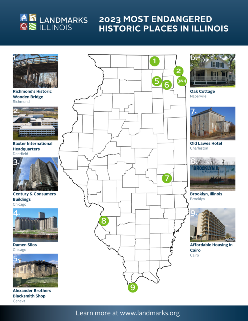 2023 Most Endangered map (1) | Landmarks Illinois